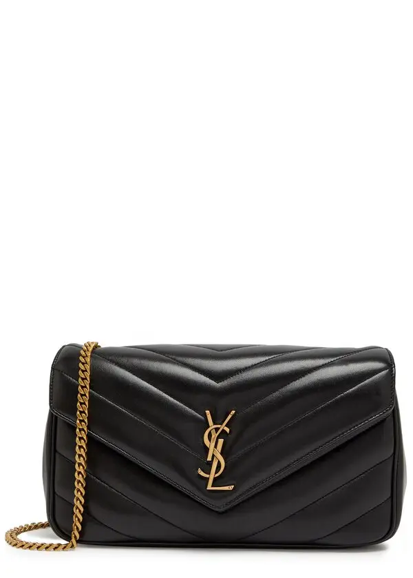 Saint Laurent Loulou Medium Quilted Leather Shoulder Bag - Black