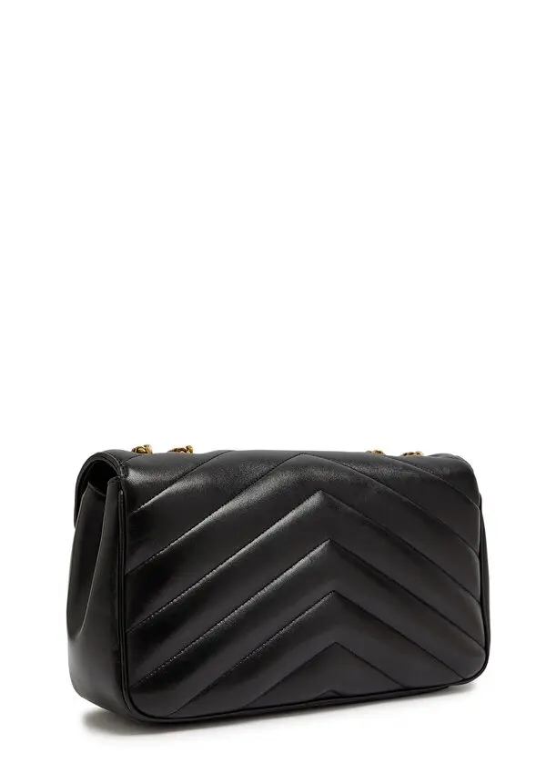 Saint Laurent Loulou Medium Quilted Leather Shoulder Bag - Black