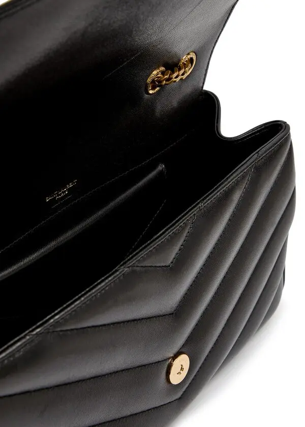 Saint Laurent Loulou Medium Quilted Leather Shoulder Bag - Black