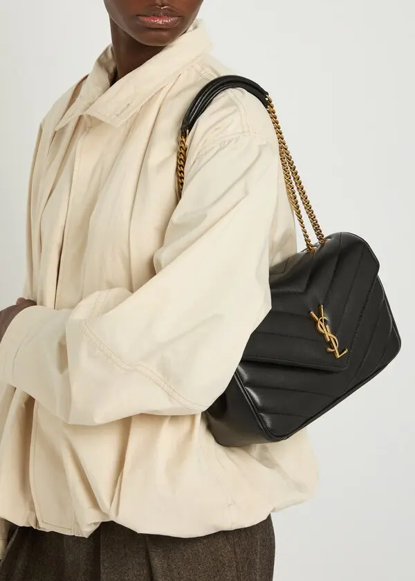Saint Laurent Loulou Medium Quilted Leather Shoulder Bag - Black