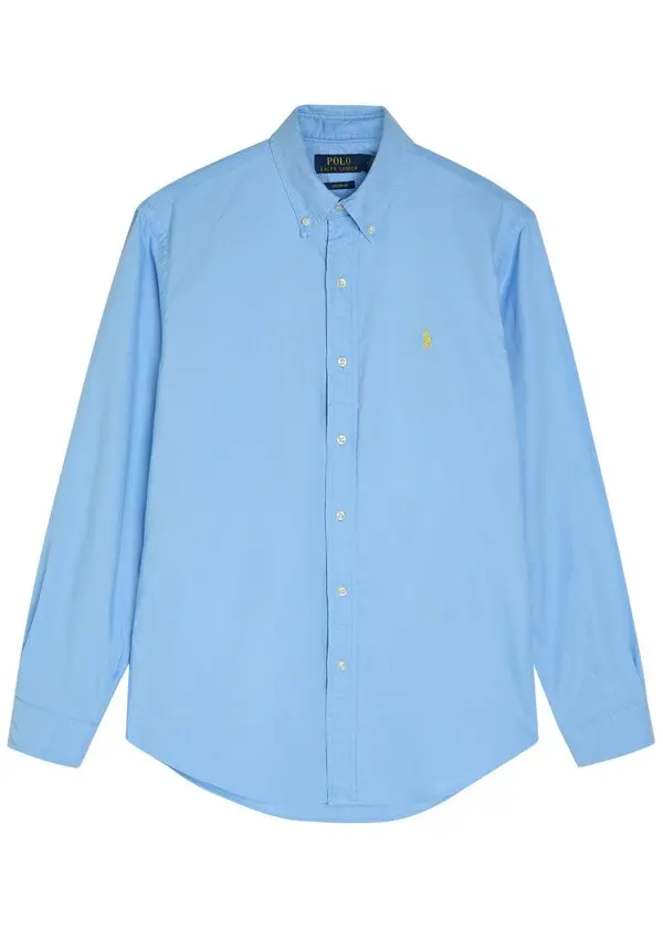 Polo Ralph Lauren Logo-embroidered Cotton Shirt - Light Blue