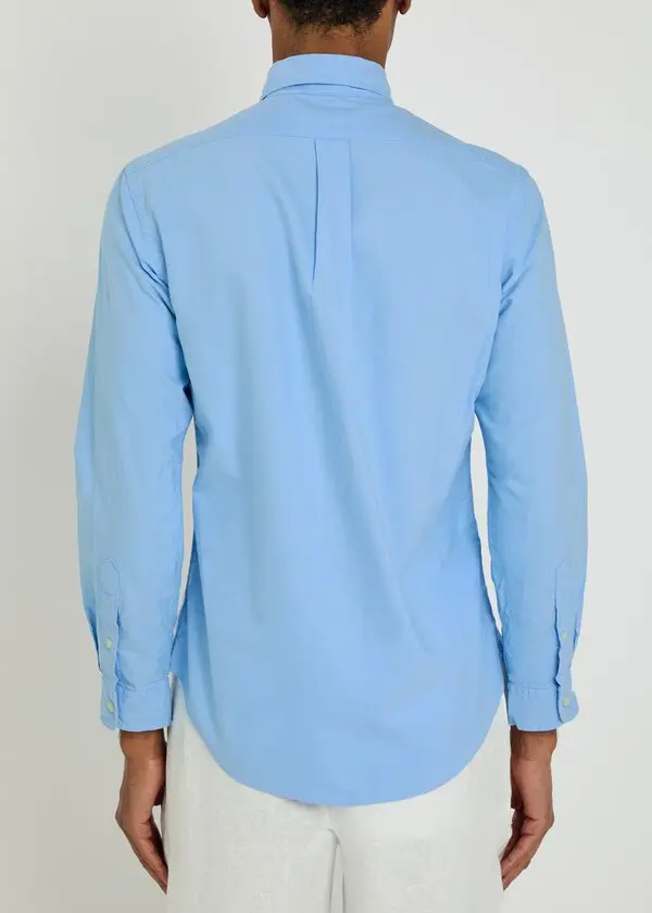 Polo Ralph Lauren Logo-embroidered Cotton Shirt - Light Blue