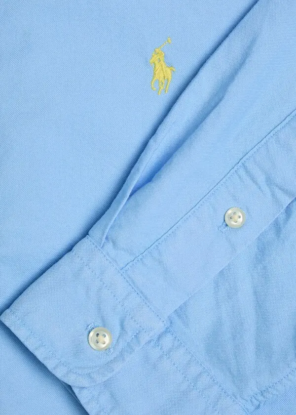 Polo Ralph Lauren Logo-embroidered Cotton Shirt - Light Blue