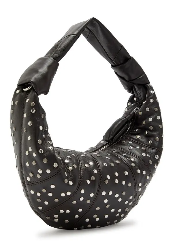 LEMAIRE Fortune Croissant Mini Studded Leather Shoulder Bag - Chocolate
