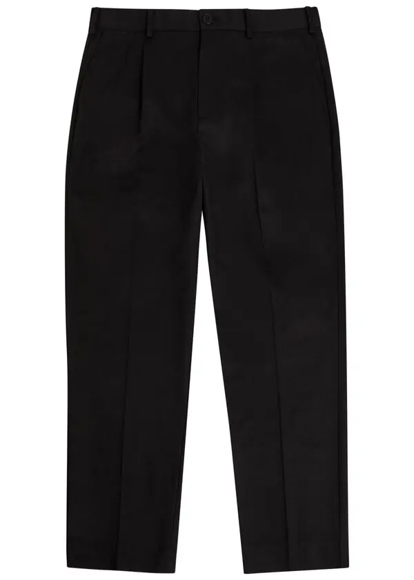 WAX LONDON Aubyn Tapered-leg Twill Trousers - Black