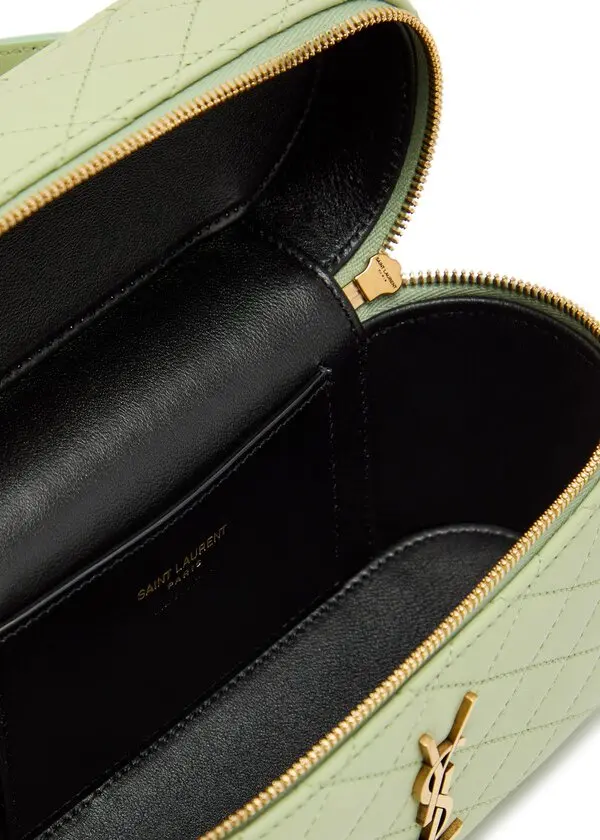 Saint Laurent Gaby Mini Quilted Leather Top Handle Bag - Green
