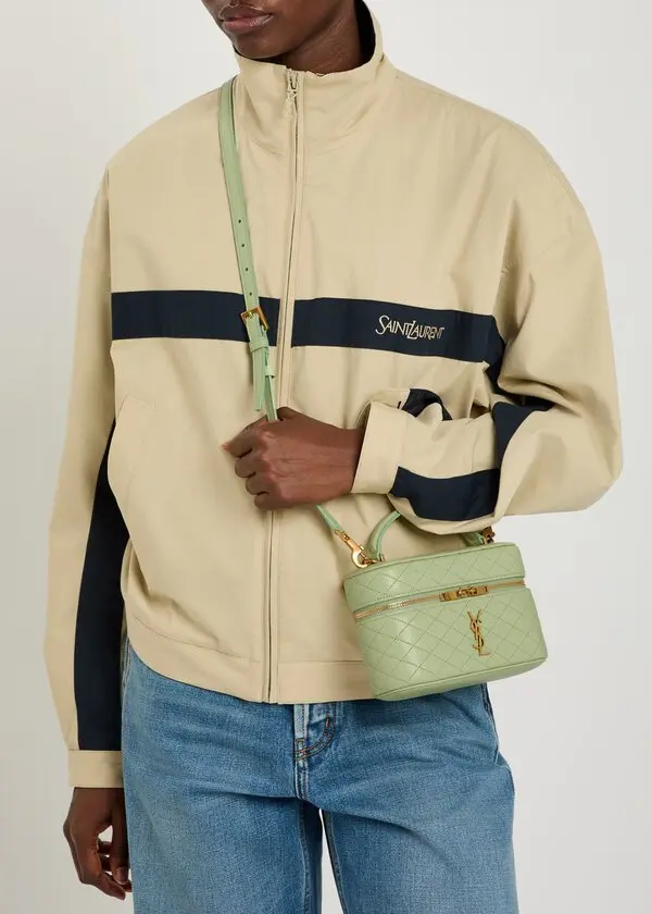Saint Laurent Gaby Mini Quilted Leather Top Handle Bag - Green