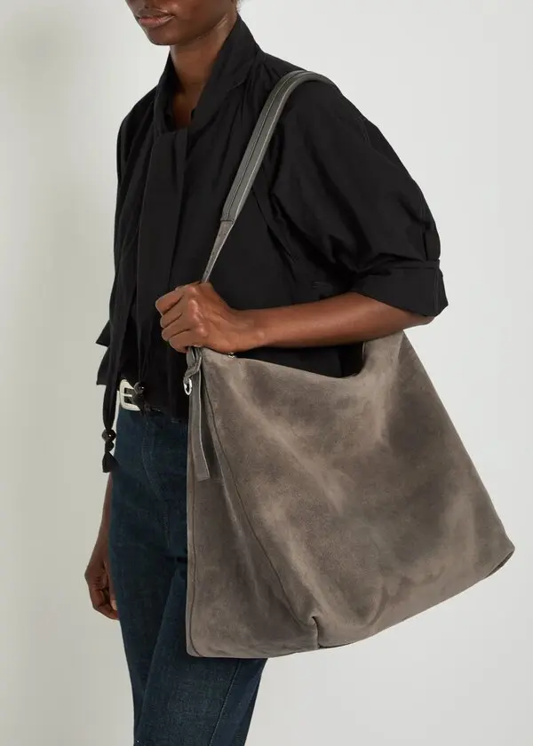 LEMAIRE Belted Suede Hobo Bag