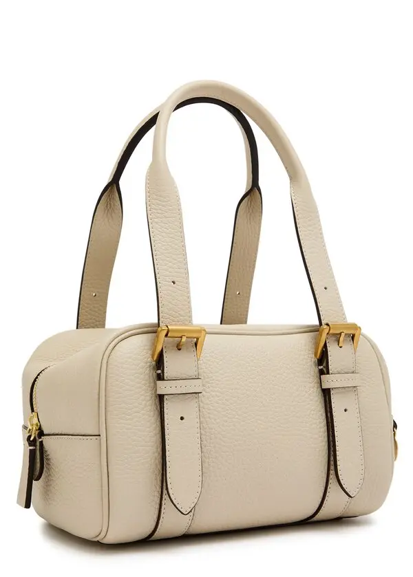 Mulberry Small Grained Leather Boston Shoulder Bag - White