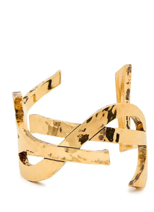 Saint Laurent Cassandre Logo Cuff - Gold
