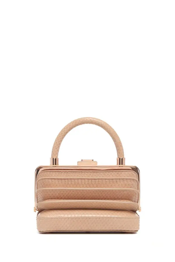 Gabriela Hearst Diana Bag In Snakeskin - Nude