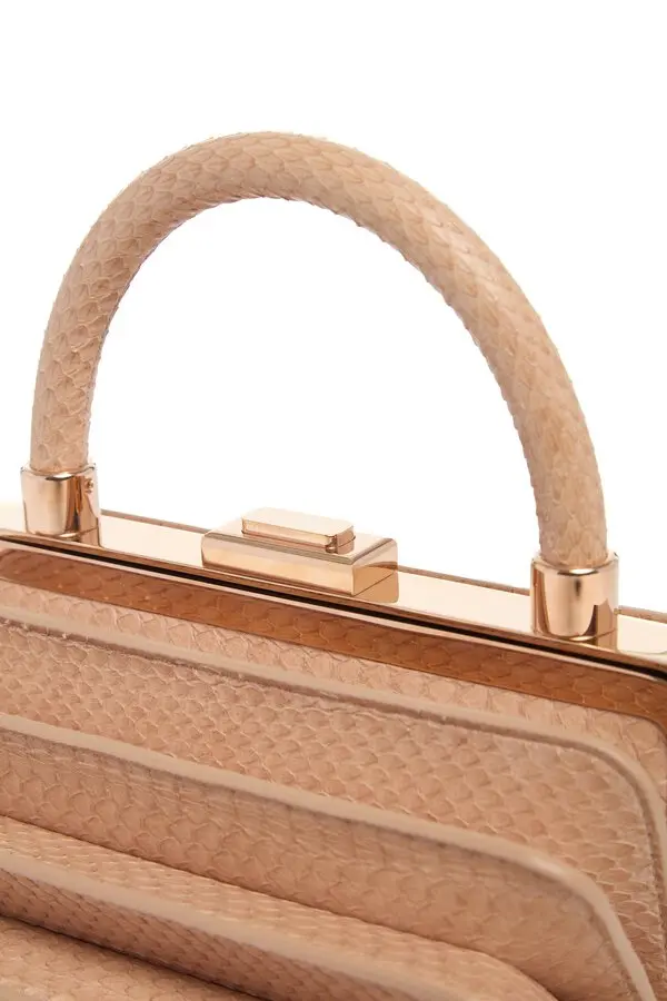 Gabriela Hearst Diana Bag In Snakeskin - Nude