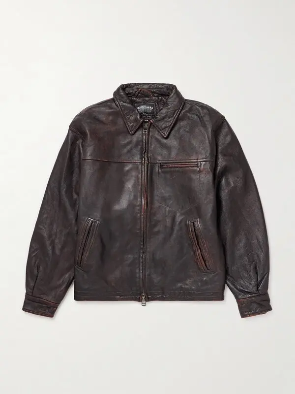 FRIZMWORKS Distressed Leather Jacket
