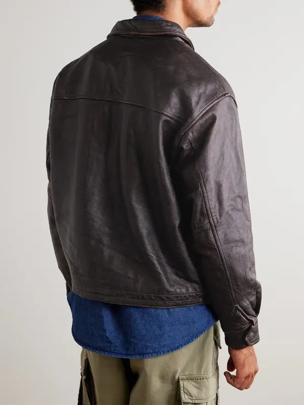 FRIZMWORKS Distressed Leather Jacket