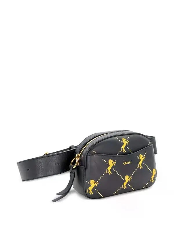 Chloé Horses-embroidered Leather Belt Bag