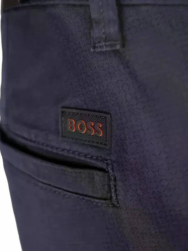 BOSS Slim-fit Chinos In Printed Stretch-cotton Twill