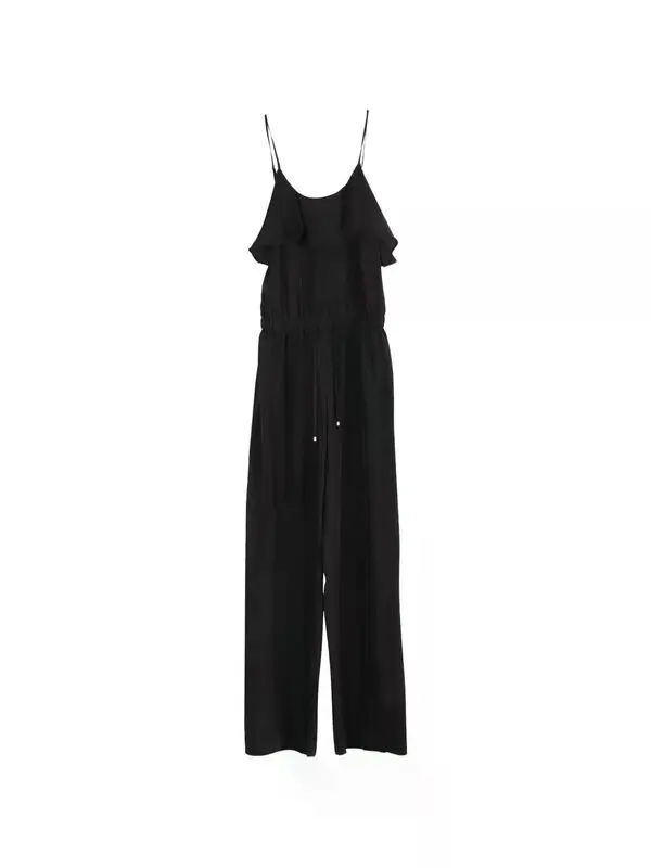 Michael Kors Ruffled Drawstring Jumpsuit - Black