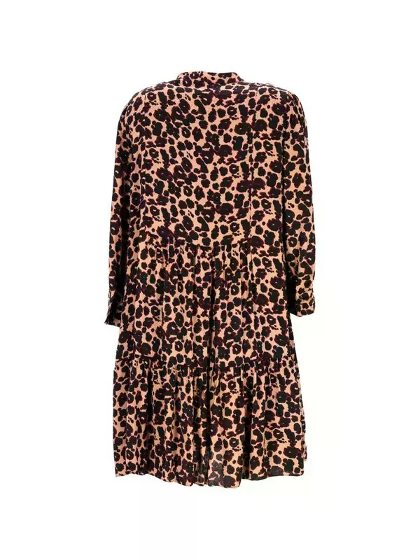 Ba&sh Animal-print Button-fastening Mini Dress - Neutrals