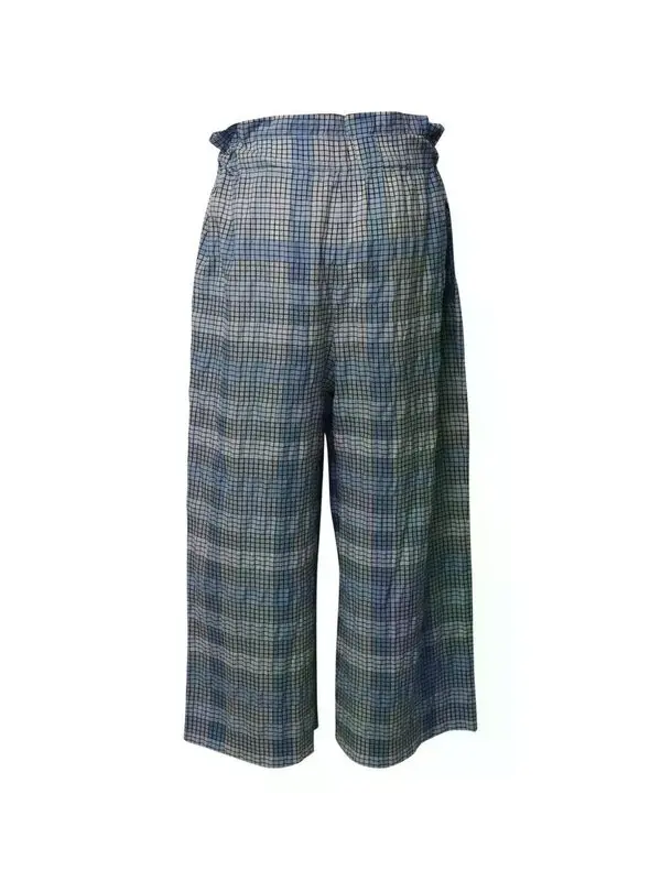 GANNI Checked Wide-leg Trousers