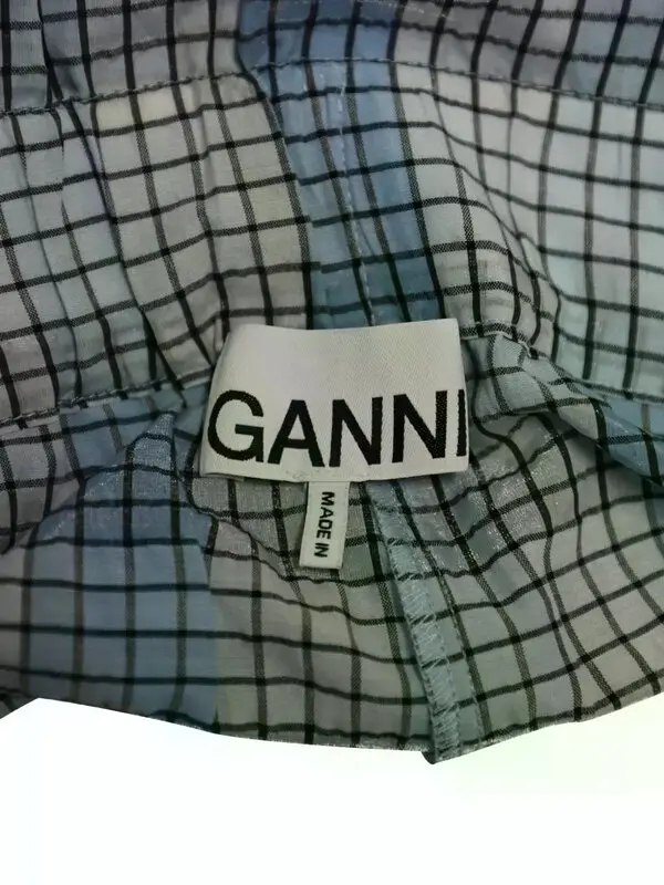 GANNI Checked Wide-leg Trousers