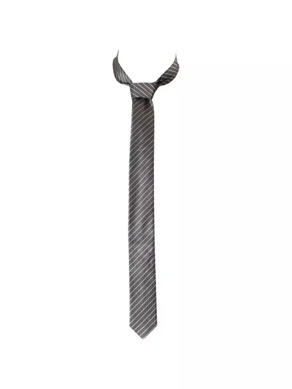 Hugo Striped Silk Neck Tie - Grey