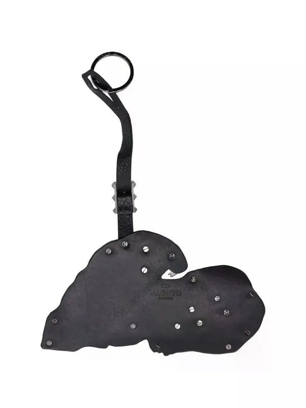 Valentino Garavani Panther Leather Charm - Black