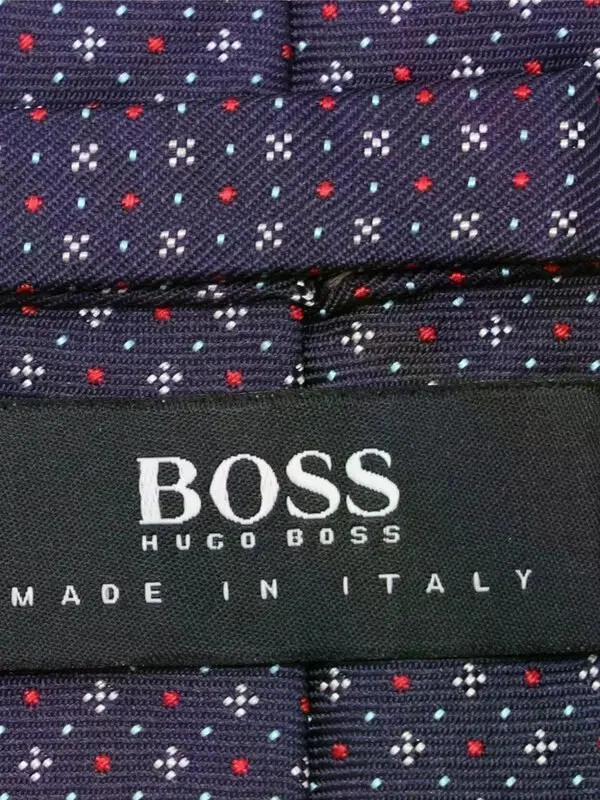 BOSS Dot-pattern Silk Neck Tie - Blue