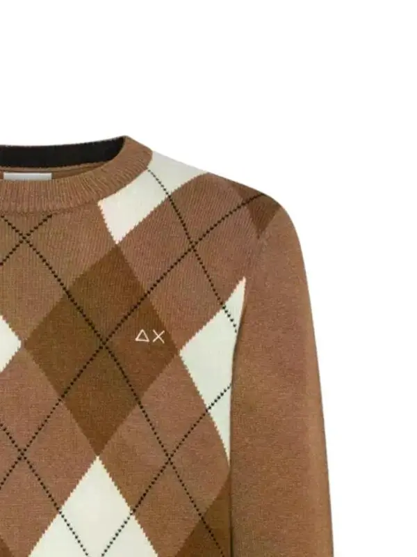 SUN 68 Argyle Crew-neck Sweater