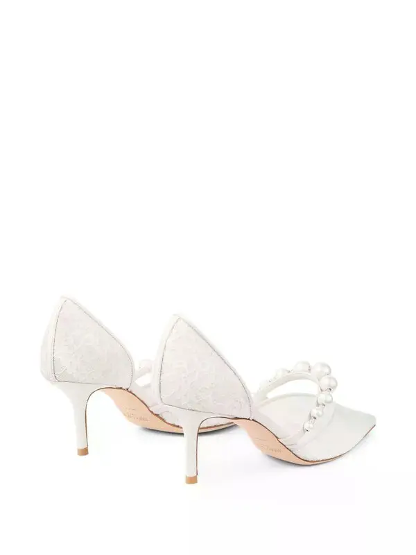 JIMMY CHOO Aurelie Pearl-embellished Mules - White