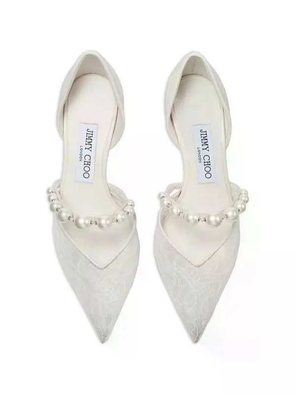 JIMMY CHOO Aurelie Pearl-embellished Mules - White