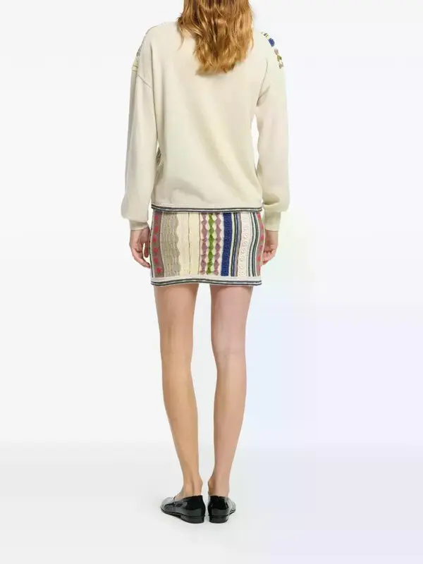 BARRIE Textured Stripe Motif Skirt