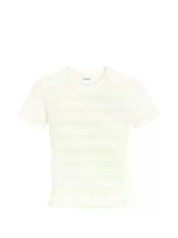 BARRIE Striped Embossed Knit Top - Neutrals