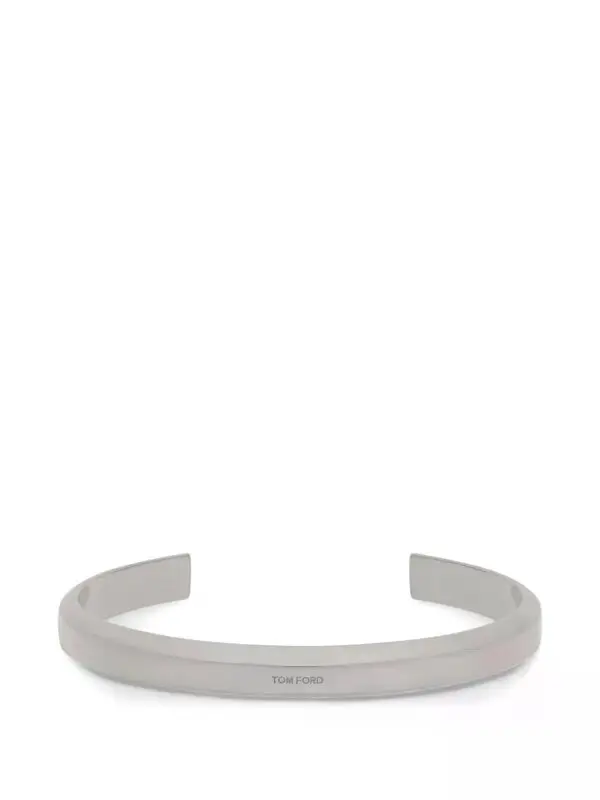 TOM FORD Engraved Open Cuff Bracelet - Silver