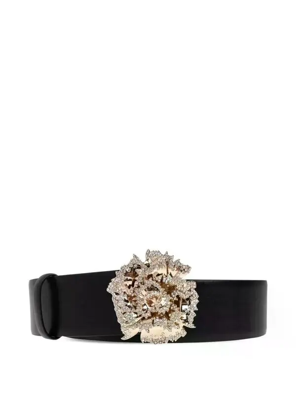Alexander McQueen Floral-buckle Belt - Black