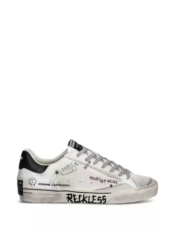 CRIME LONDON Lettering Detail Sneakers - White