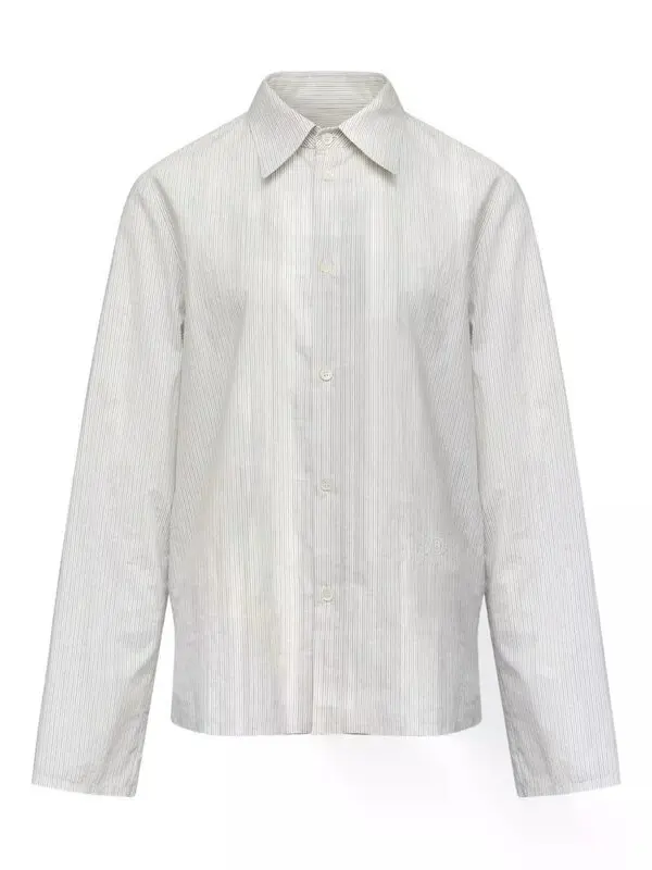 MAISON MARGIELA Striped Long-sleeved Shirt - White