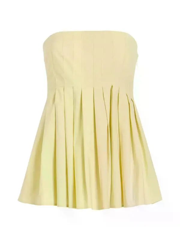 Proenza Schouler White Label Avine Pleated Strapless Top - Yellow