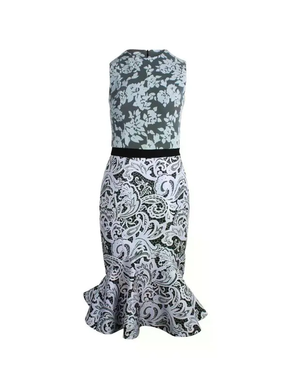 MARY KATRANTZOU Floral Sleeveless Midi Dress - Black