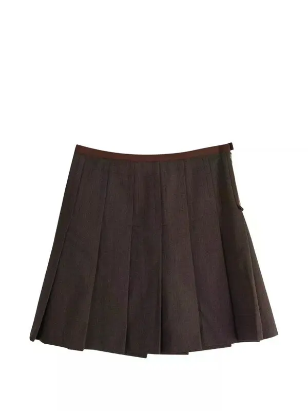 Marc Jacobs Pleated Wool Skirt - Brown