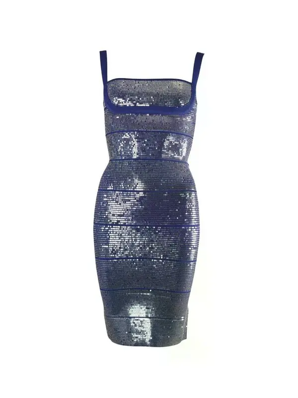 Herve Leger Katherine Sequin Bandage Mini Dress - Blue
