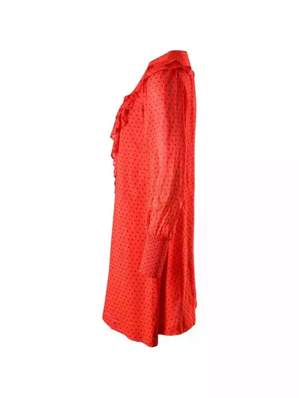 GANNI Polka Dot Ruffled Dress