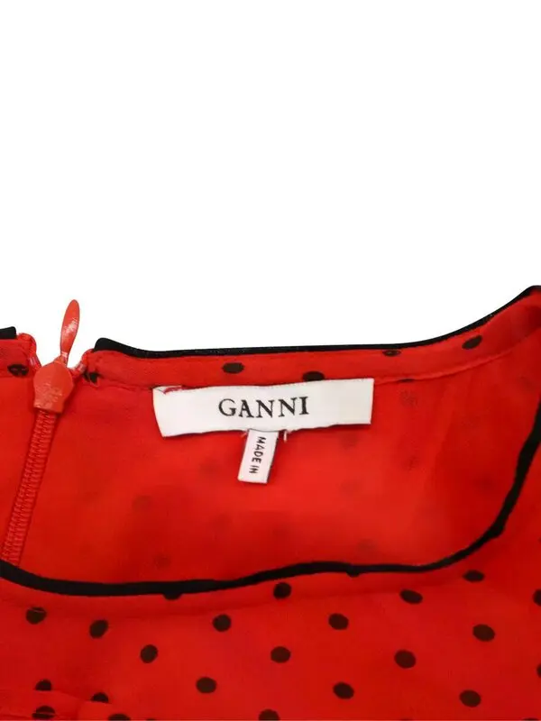 GANNI Polka Dot Ruffled Dress