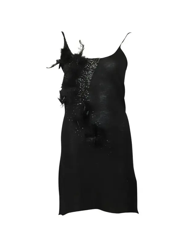 JOSEPH Sequin & Feather-detail Mini Dress