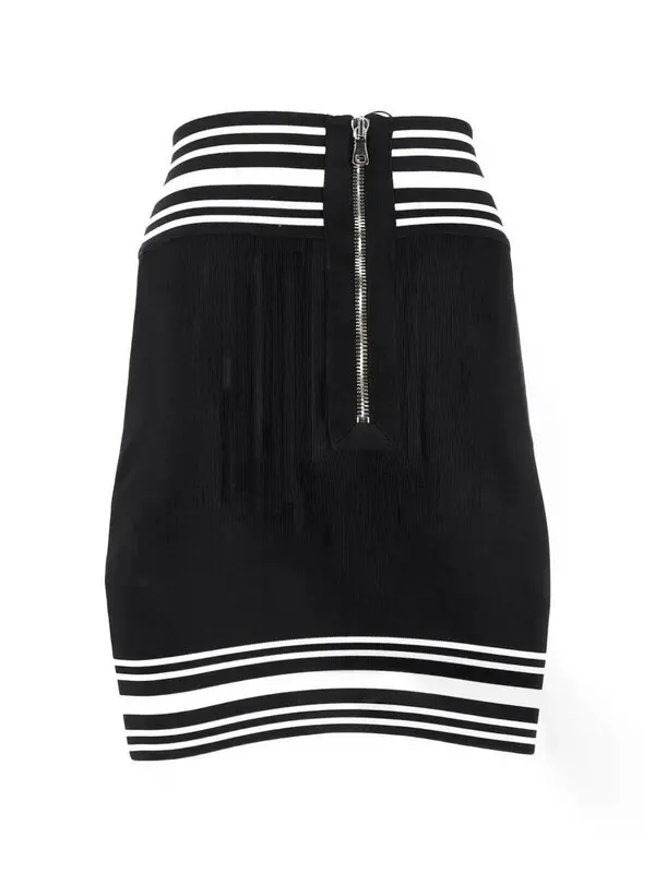 Balmain Striped Knitted Mini Skirt