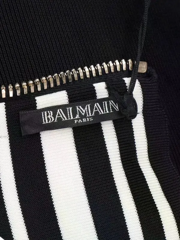 Balmain Striped Knitted Mini Skirt