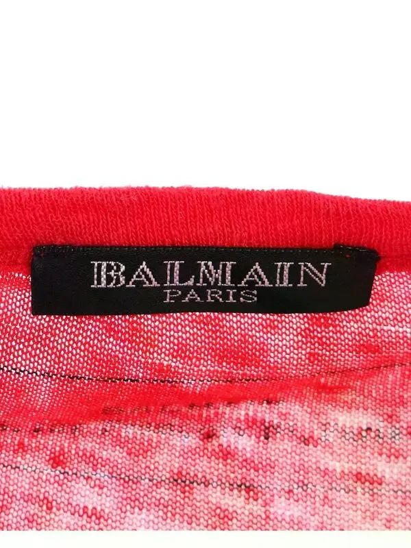Balmain Half-button Long-sleeve T-shirt