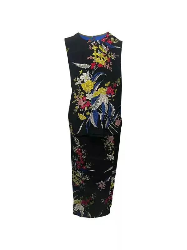 Diane Von Furstenberg Floral Print Dress - Black
