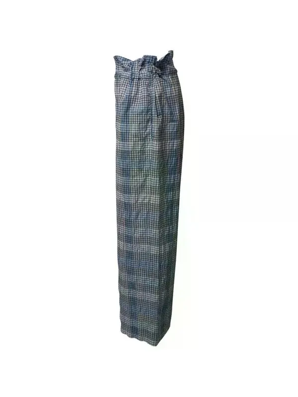 GANNI Checked-pattern Wide-leg Trousers