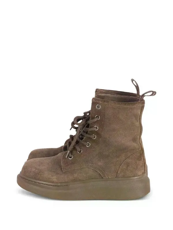 Alexander McQueen Lace-up Suede Boots - Brown