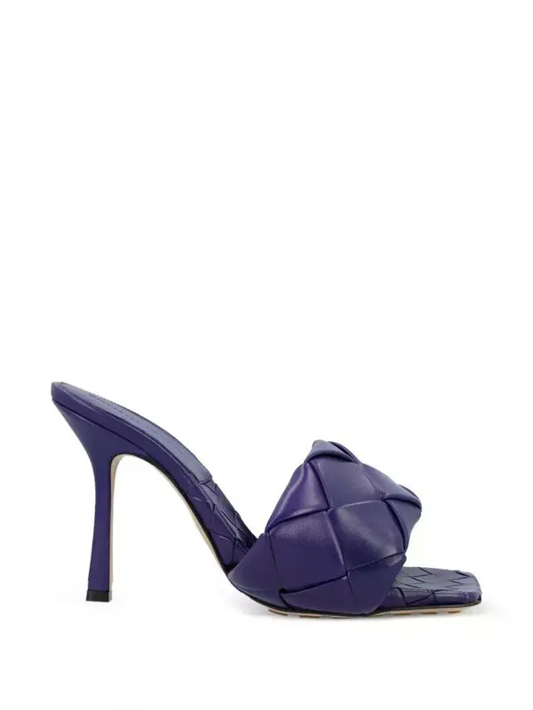 Bottega Veneta Lido Padded Leather Sandals - Purple